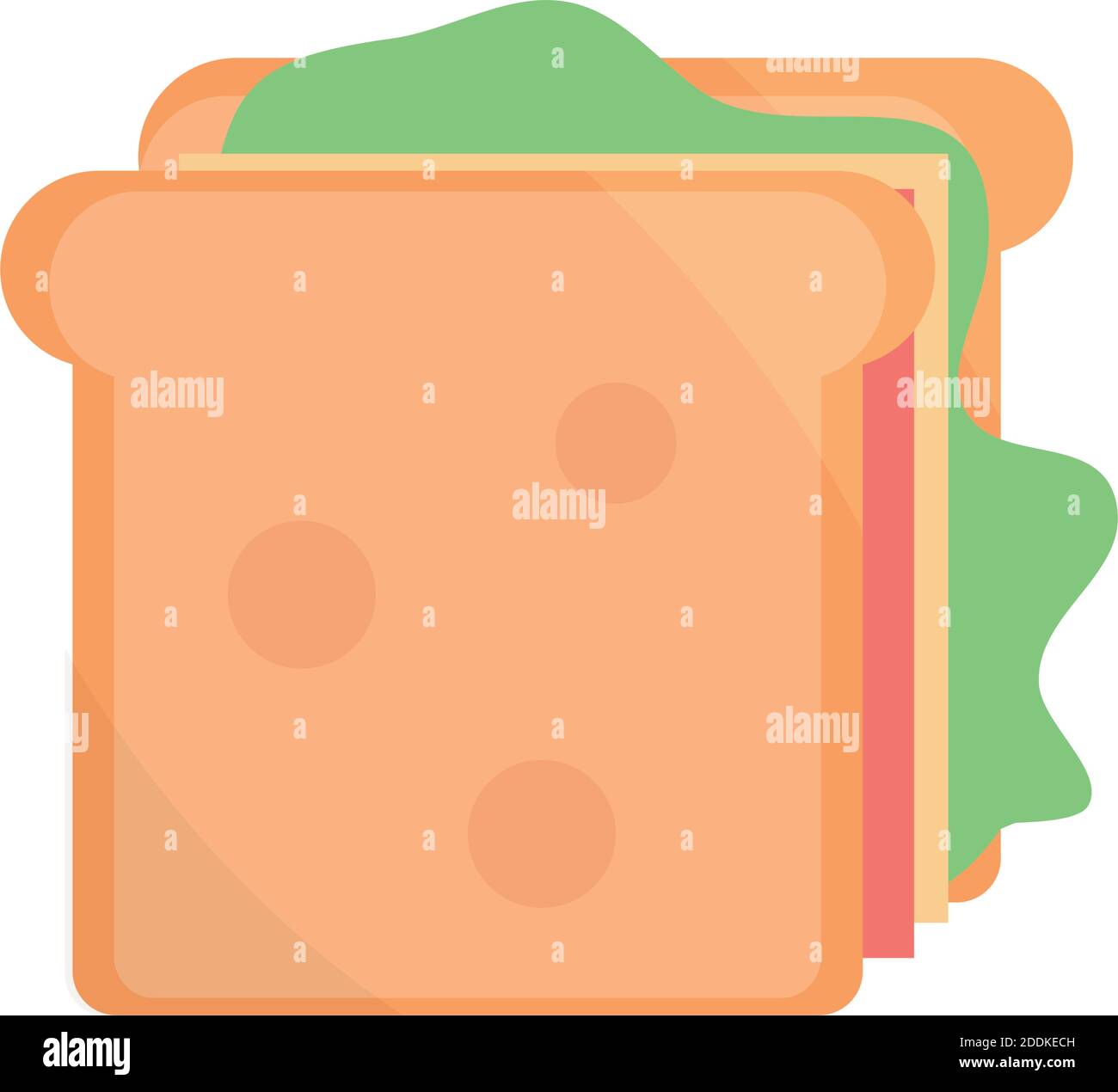 sandwich fast food menu in cartoon flat icon vector illustration Stock ...