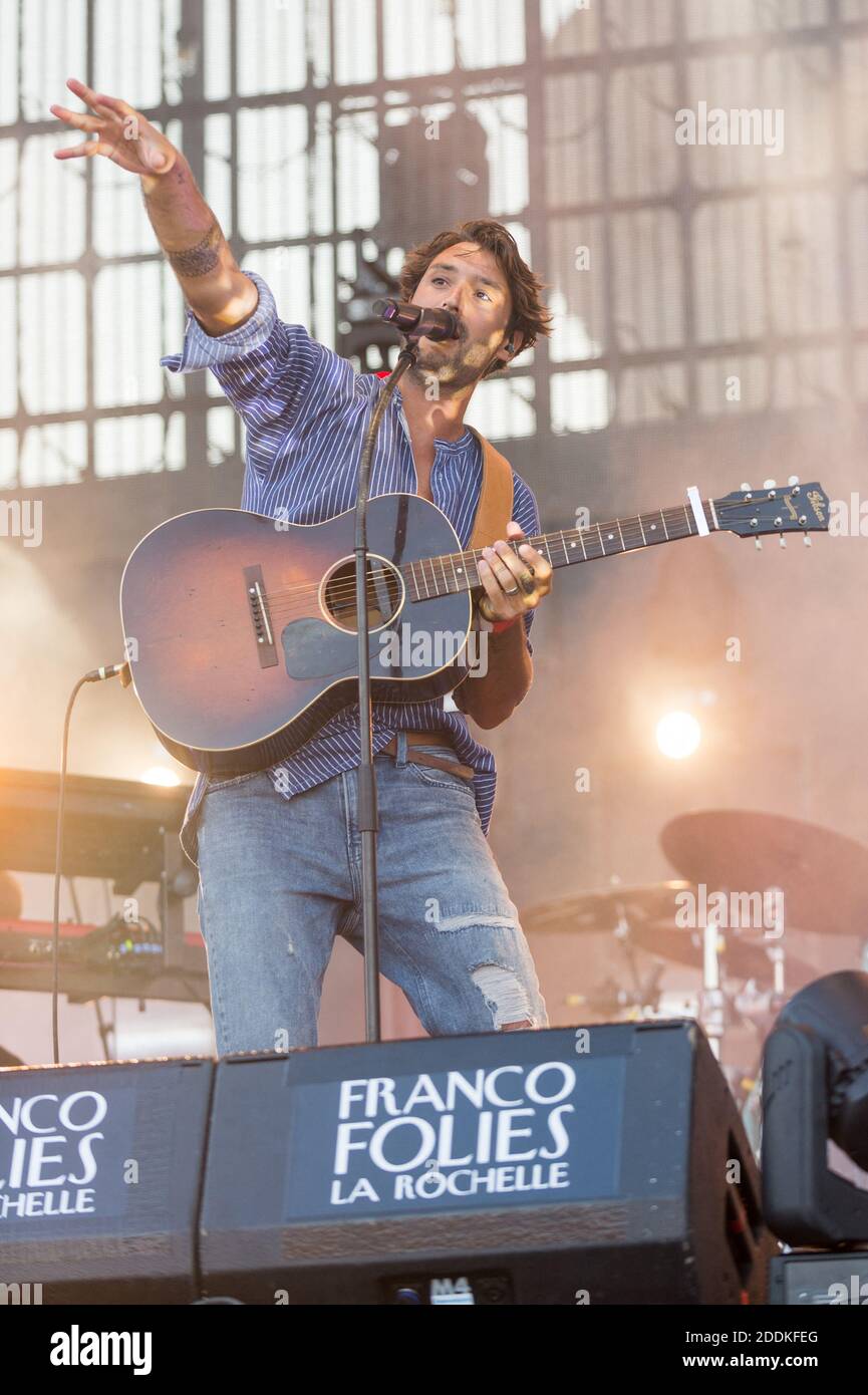Jeremy Frerot on stage during the Francofolies Festival, La Rochelle ...