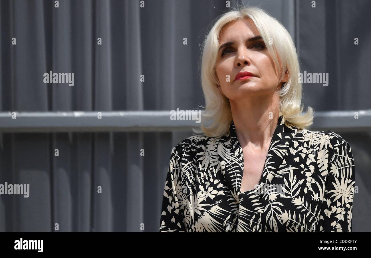 Severine Servat de Rugy during the Francois de Rugy handover ceremony ...