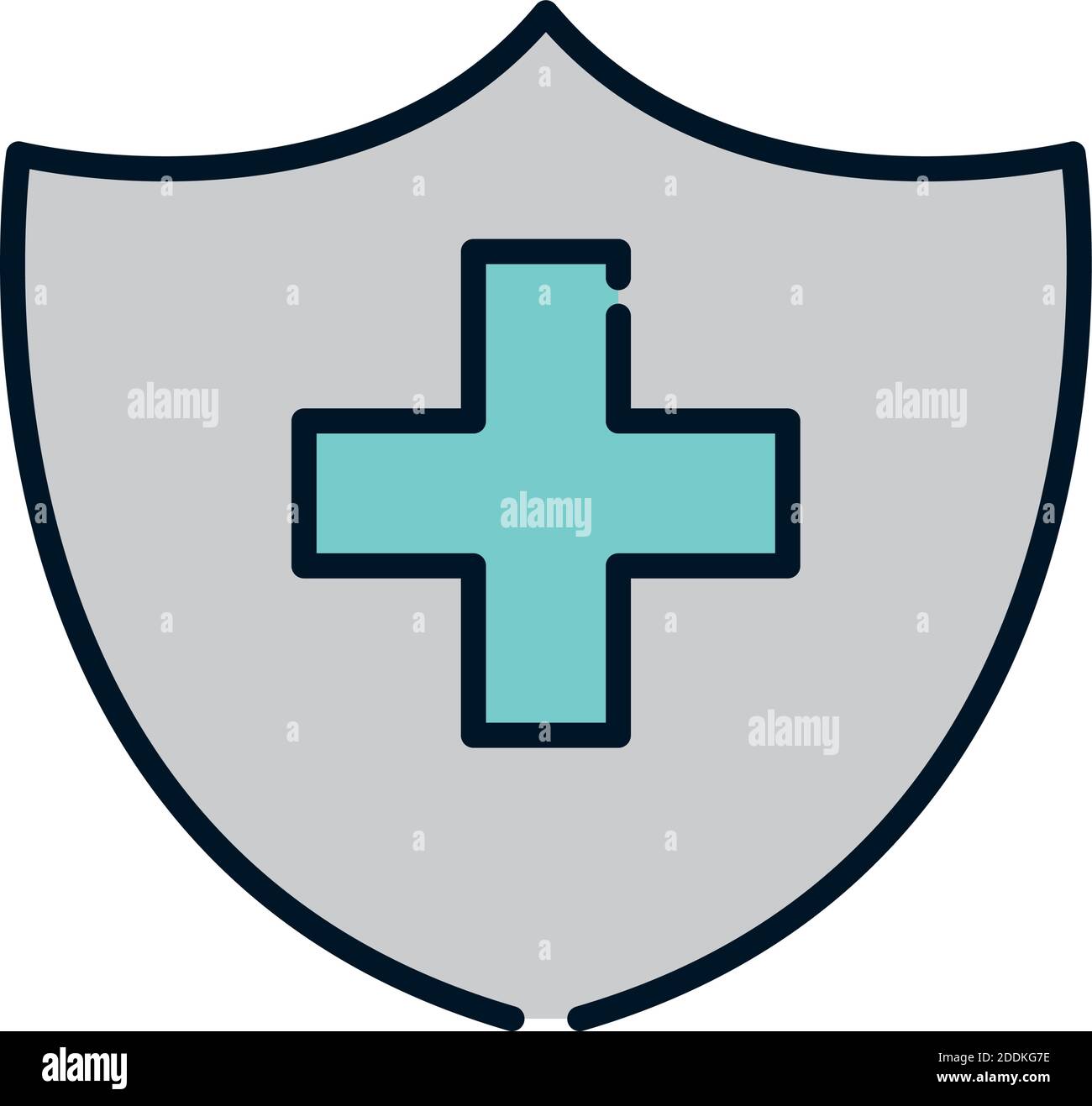 health medical shield cross protection line and fill vector ...