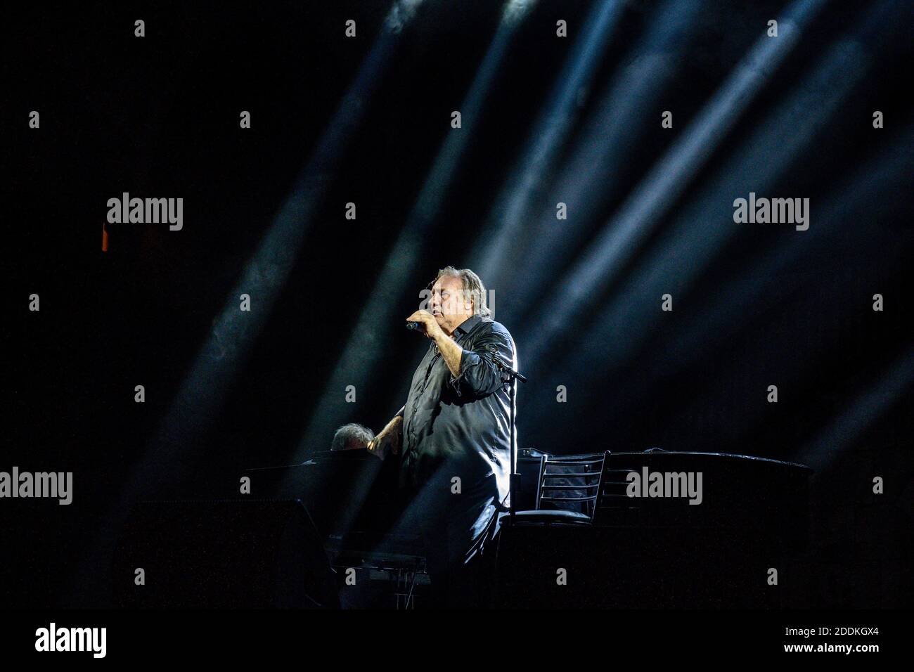 French actor Gerard Depardieu sings songs by the late French singer ...