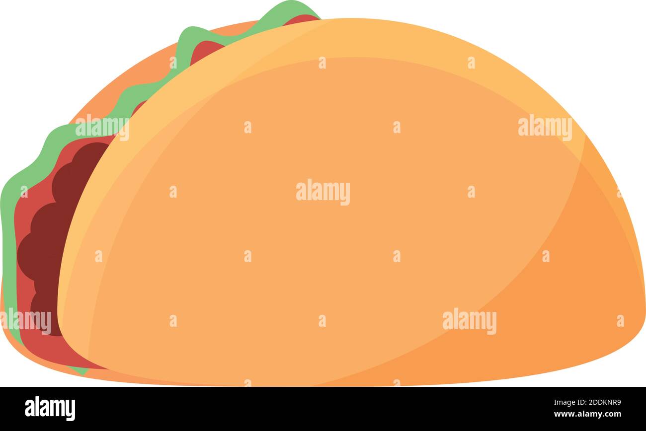 mexican taco fast food menu in cartoon flat icon vector illustration ...