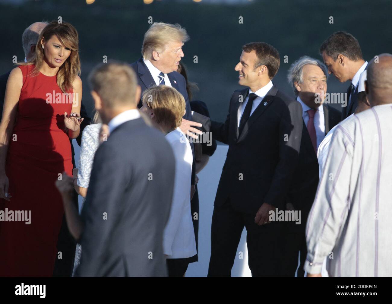 G7 leaders and guests pose for a family picture on the second day of ...