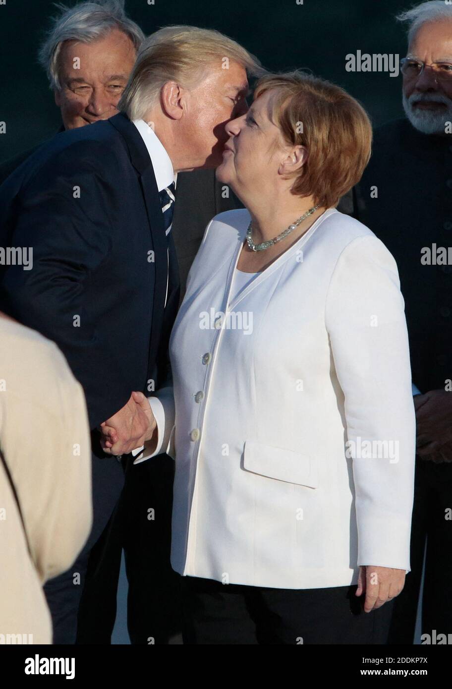 US President Donald Trump and German Chancellor Angela Merkel join ...