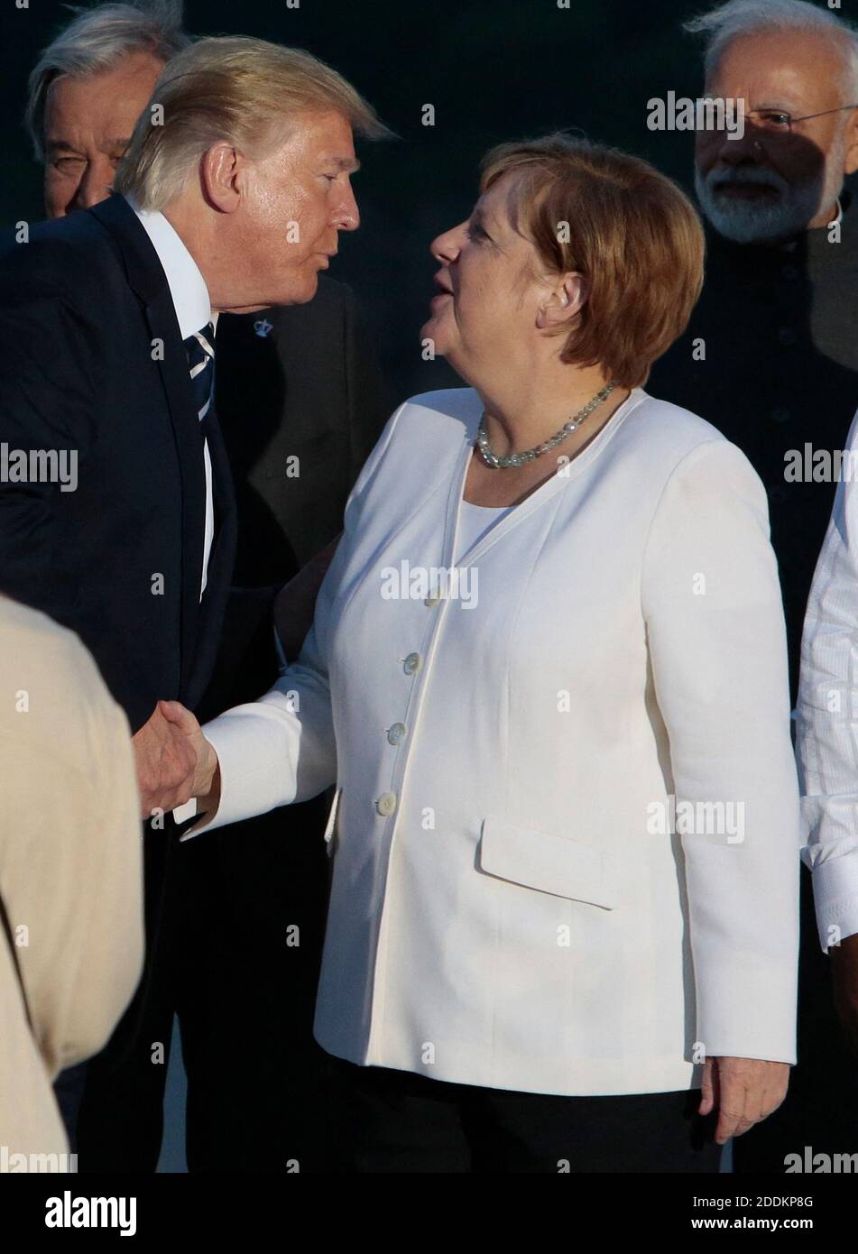 US President Donald Trump and German Chancellor Angela Merkel join ...