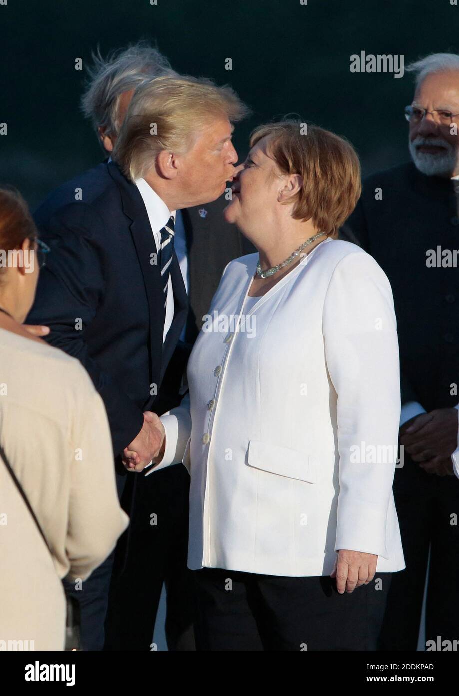 US President Donald Trump and German Chancellor Angela Merkel join ...