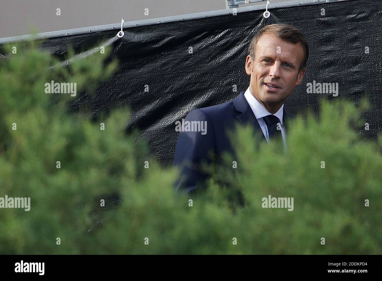 French President Emmanuel Macron walking in Biarritz, France, August 26 ...