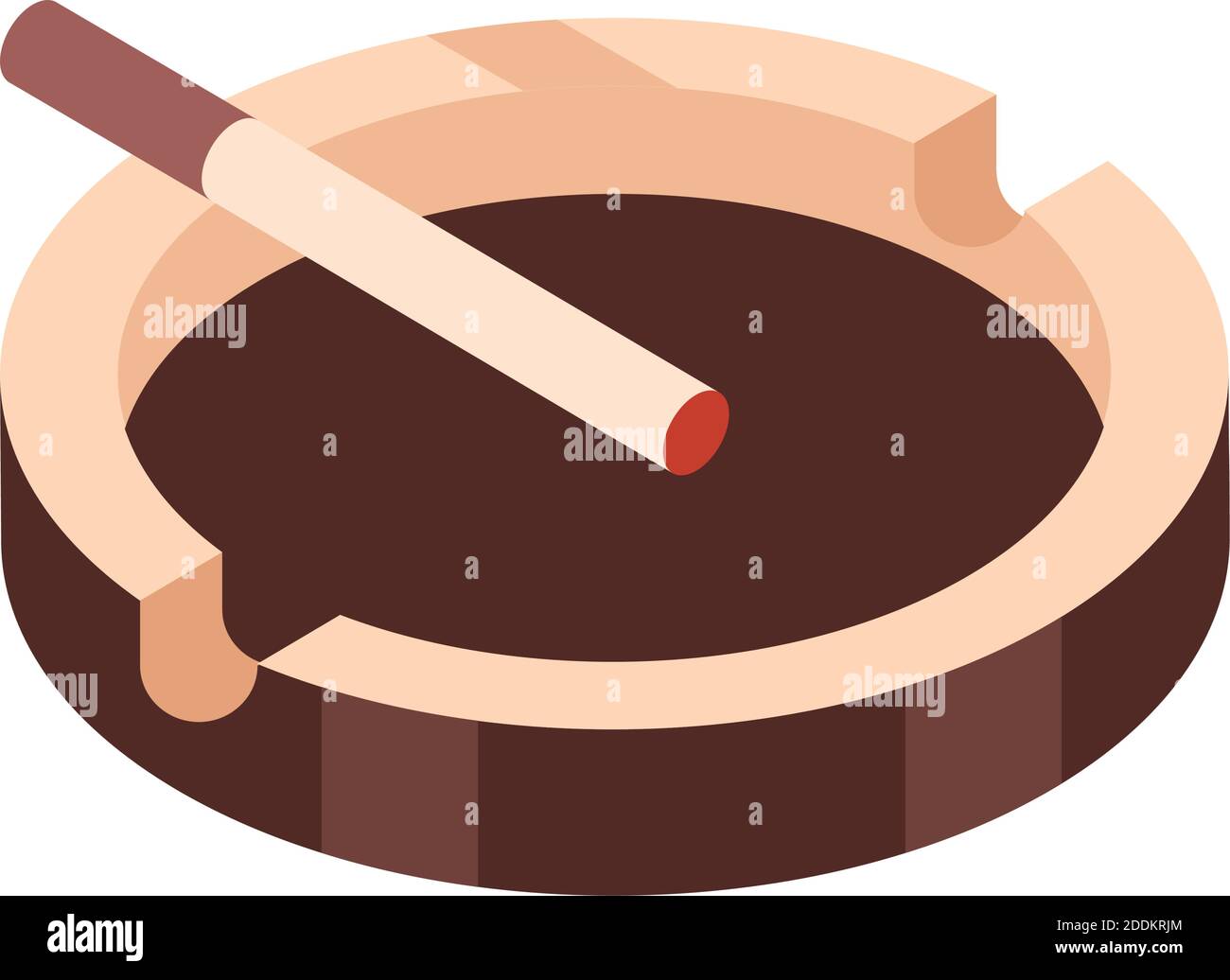 lit cigarette is in the ashtray icon isometric vector illustration ...