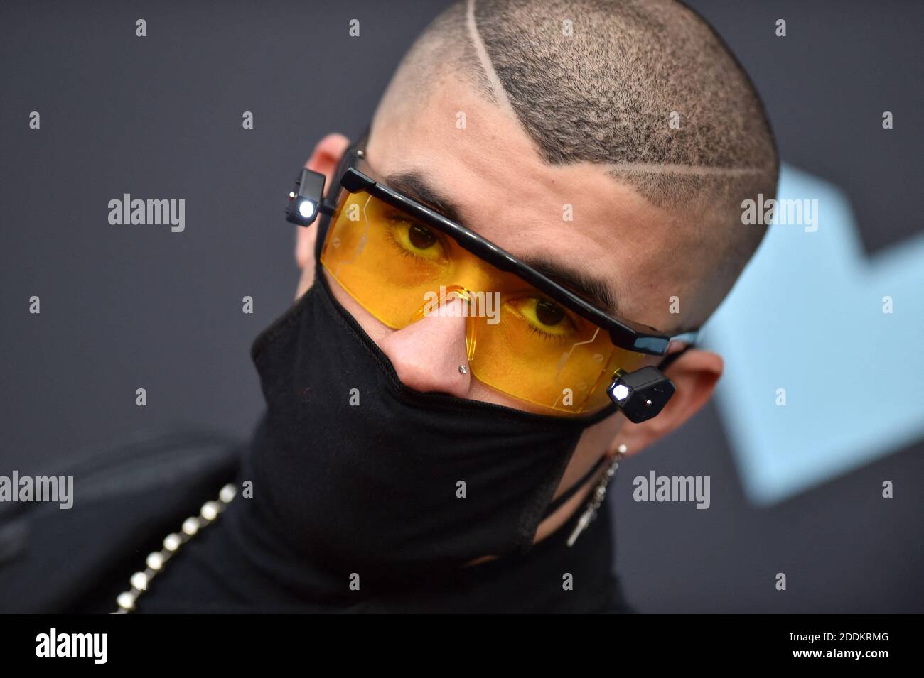 Bad Bunny attends the 2019 MTV Video Music Awards at Prudential Center ...