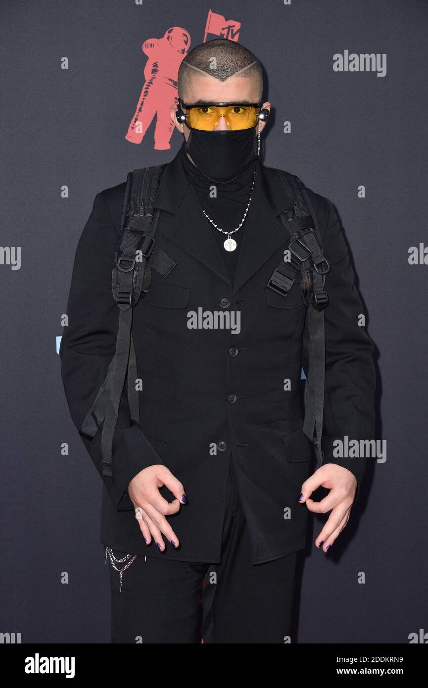 Bad Bunny attends the 2019 MTV Video Music Awards at Prudential Center ...