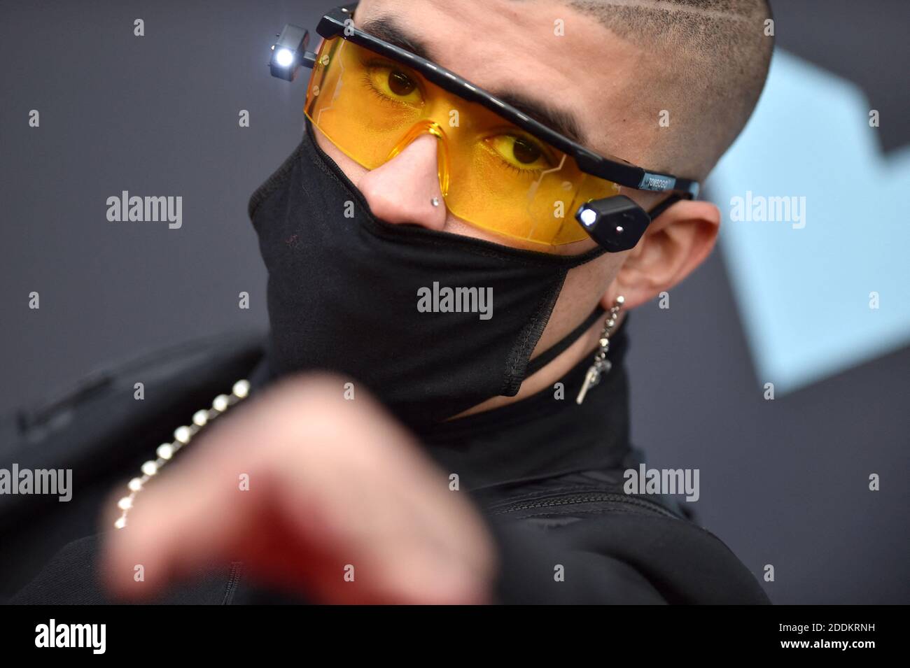 Bad Bunny attends the 2019 MTV Video Music Awards at Prudential Center ...