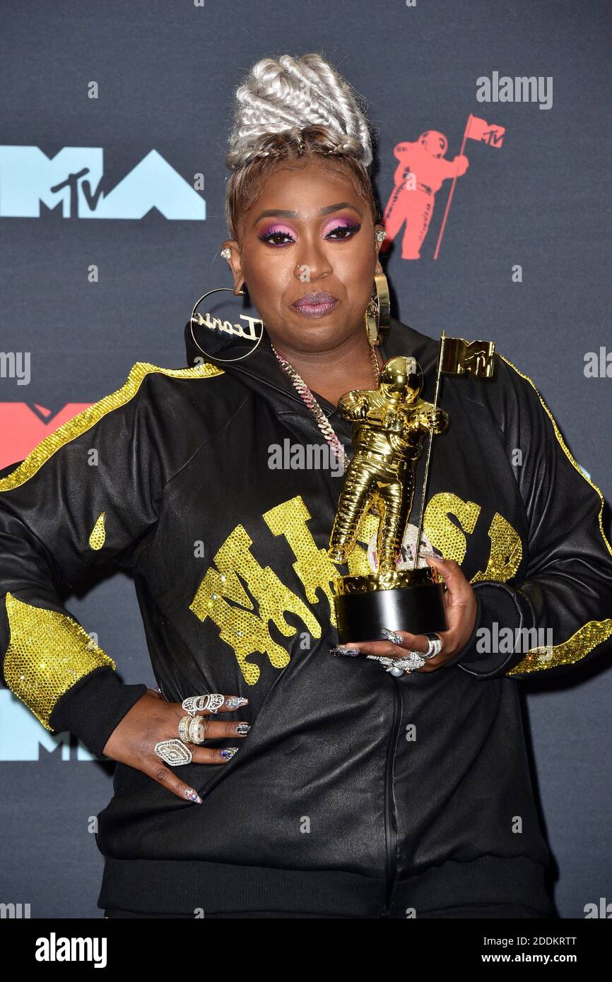 Rapper Missy Elliott poses in the Press Room during the 2019 MTV Video ...
