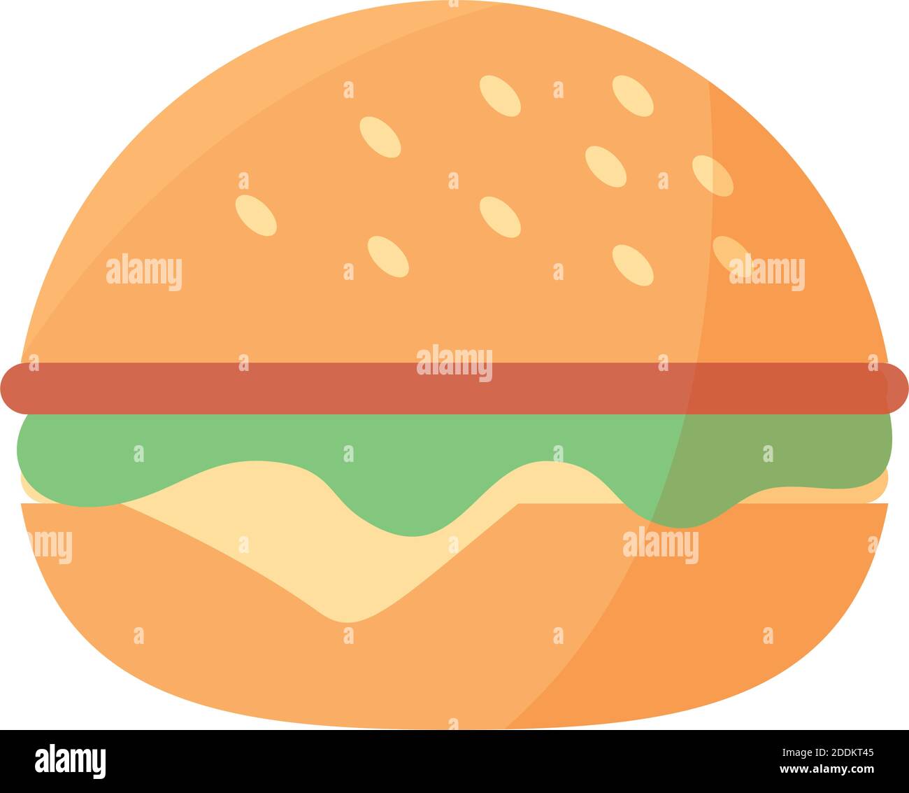 burger fast food menu in cartoon flat icon vector illustration Stock ...