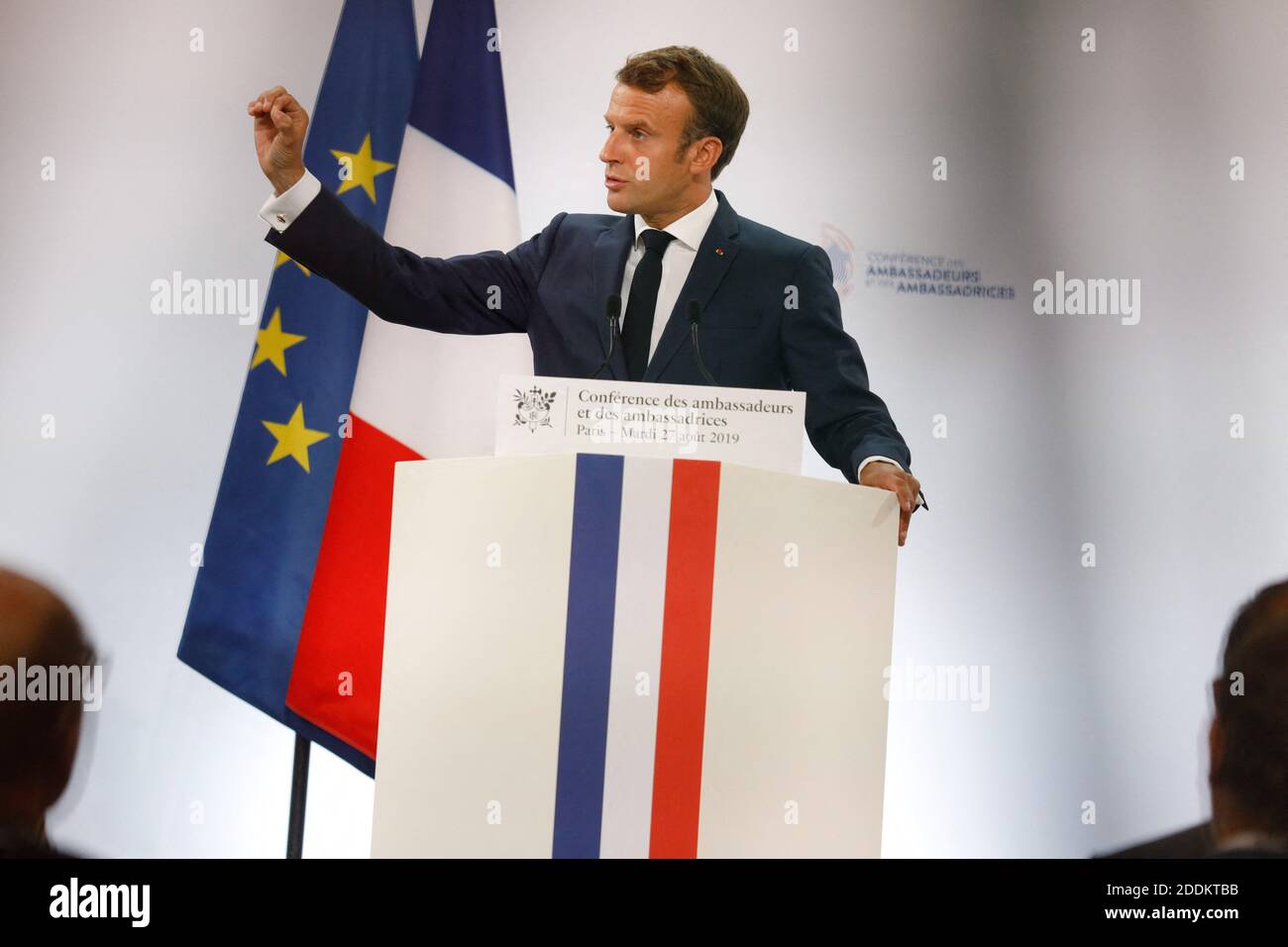 French president Emmanuel Macron delivers a speech during the annual ...