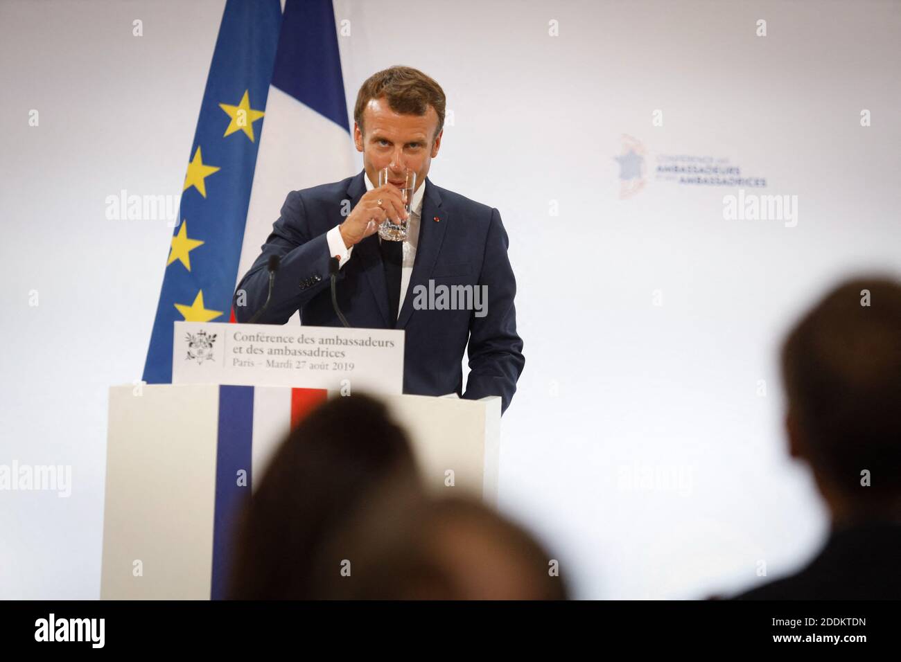 French president Emmanuel Macron delivers a speech during the annual ...