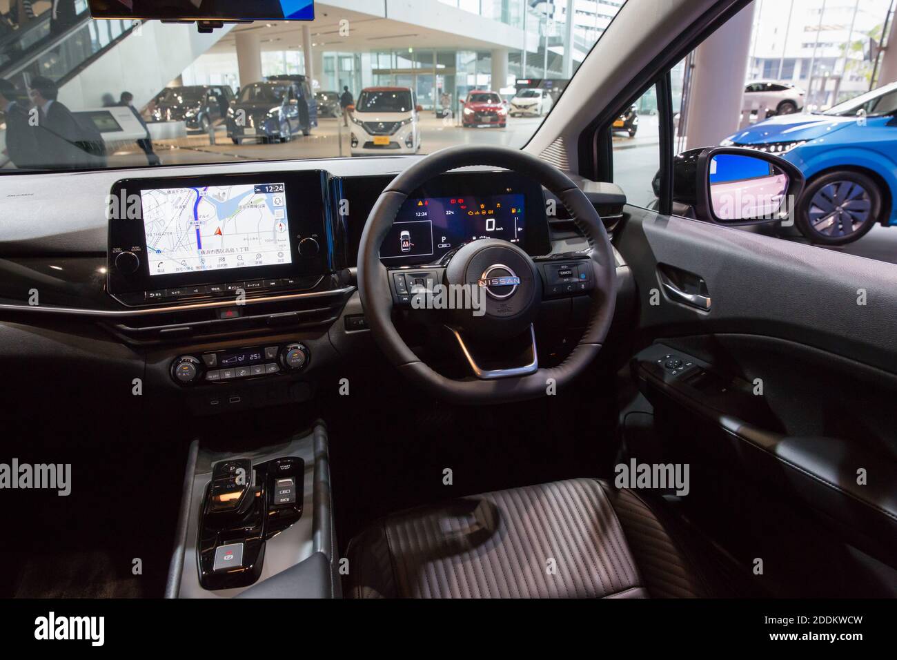 Interior of Nissan Note E-Power 2021 at the Nissan Gallery in Nissan's ...