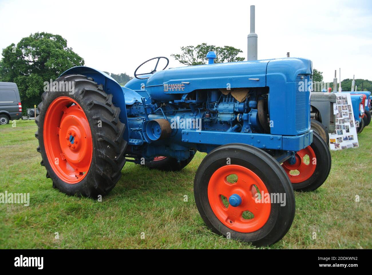 A 1957 Fordson Major Diesel tractor parked up on display at the Torbay ...
