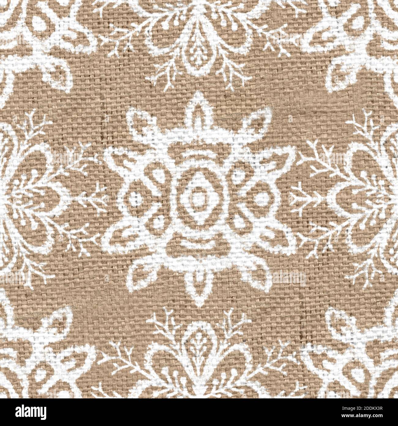 Seamless burlap with white paint pattern overlay Stock Photo - Alamy