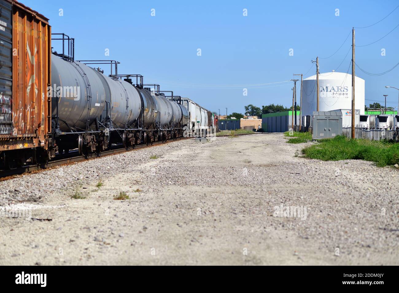 Chicago, Illinois, USA. An eastbound Canadian Pacific Railway freight ...