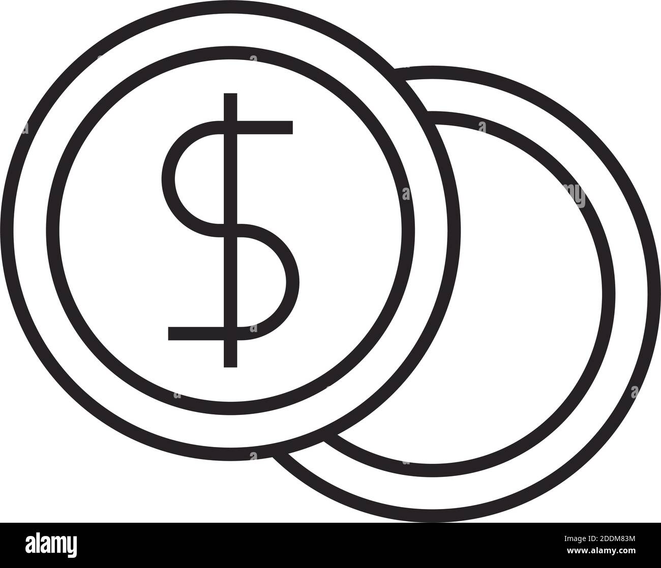 money coins currency cash line icon vector illustration Stock Vector ...
