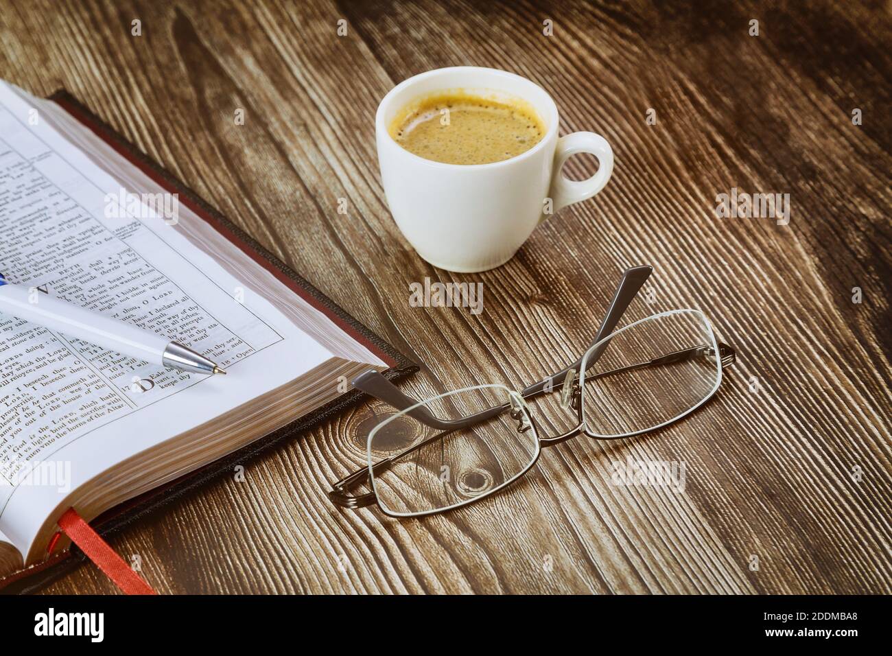 NewYork NY JUNE 11 2020: Personal reading the Holy Bible study with a ...