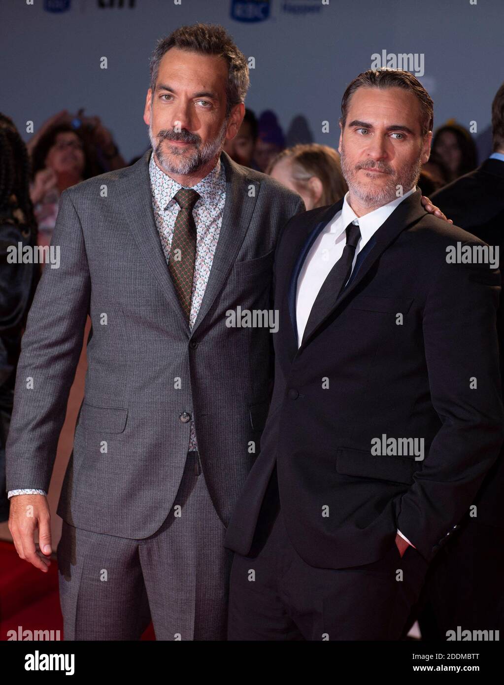 Joaquin Phoenix, Todd Phillips attend the "Joker" premiere during the ...