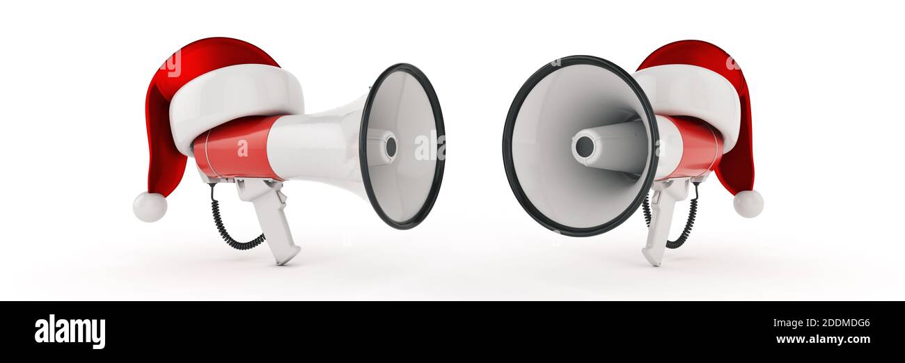 megaphone isolated, Christmas concept. 3d rendering Stock Photo - Alamy