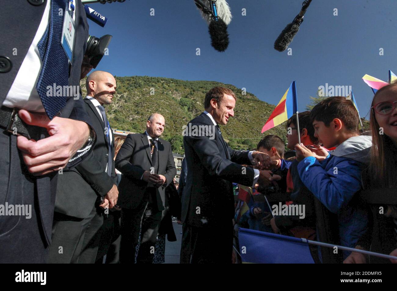 French President and Andorra co-Prince Emmanuel Macron arrives for a ...
