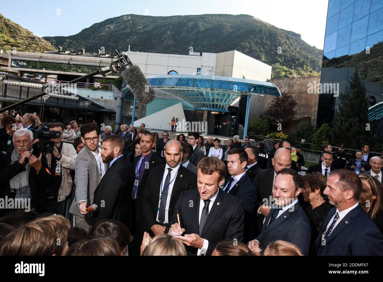 French President and Andorra co-Prince Emmanuel Macron arrives for a ...