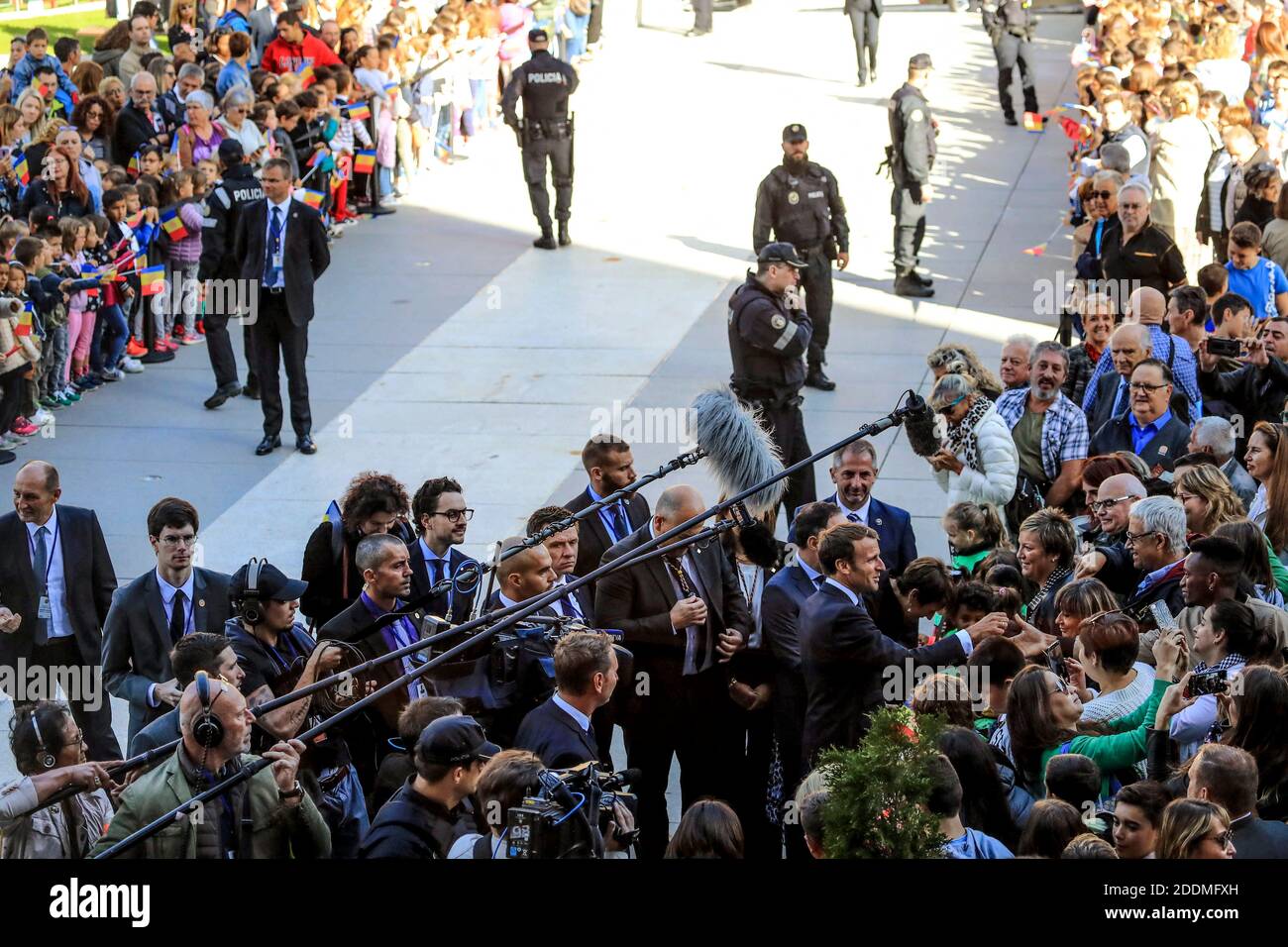 French President and Andorra co-Prince Emmanuel Macron arrives for a ...