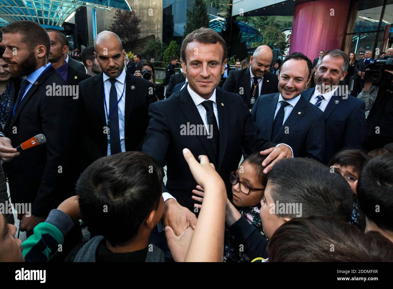French President and Andorra co-Prince Emmanuel Macron arrives for a ...