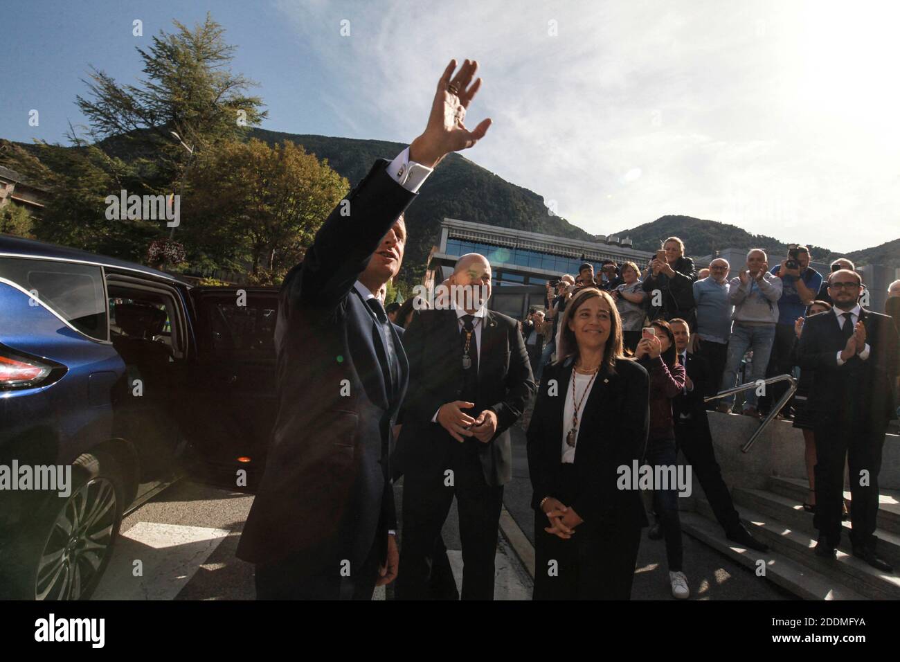 French President and Andorra co-Prince Emmanuel Macron arrives for a ...