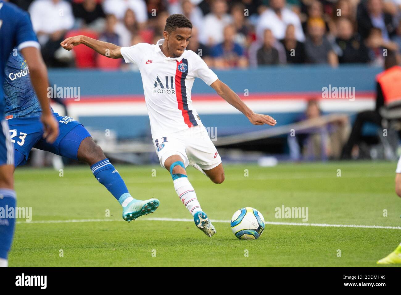Colin Dagba of Paris Saint-Germain in action during the Ligue 1 match ...