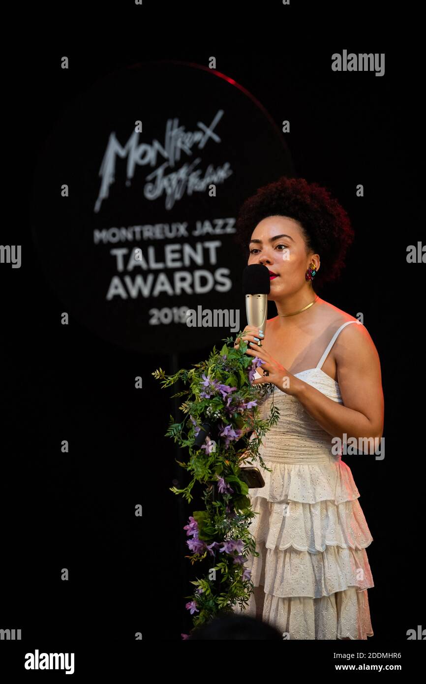Madison McFerrin performing in concert as part of the 53nd Montreux ...