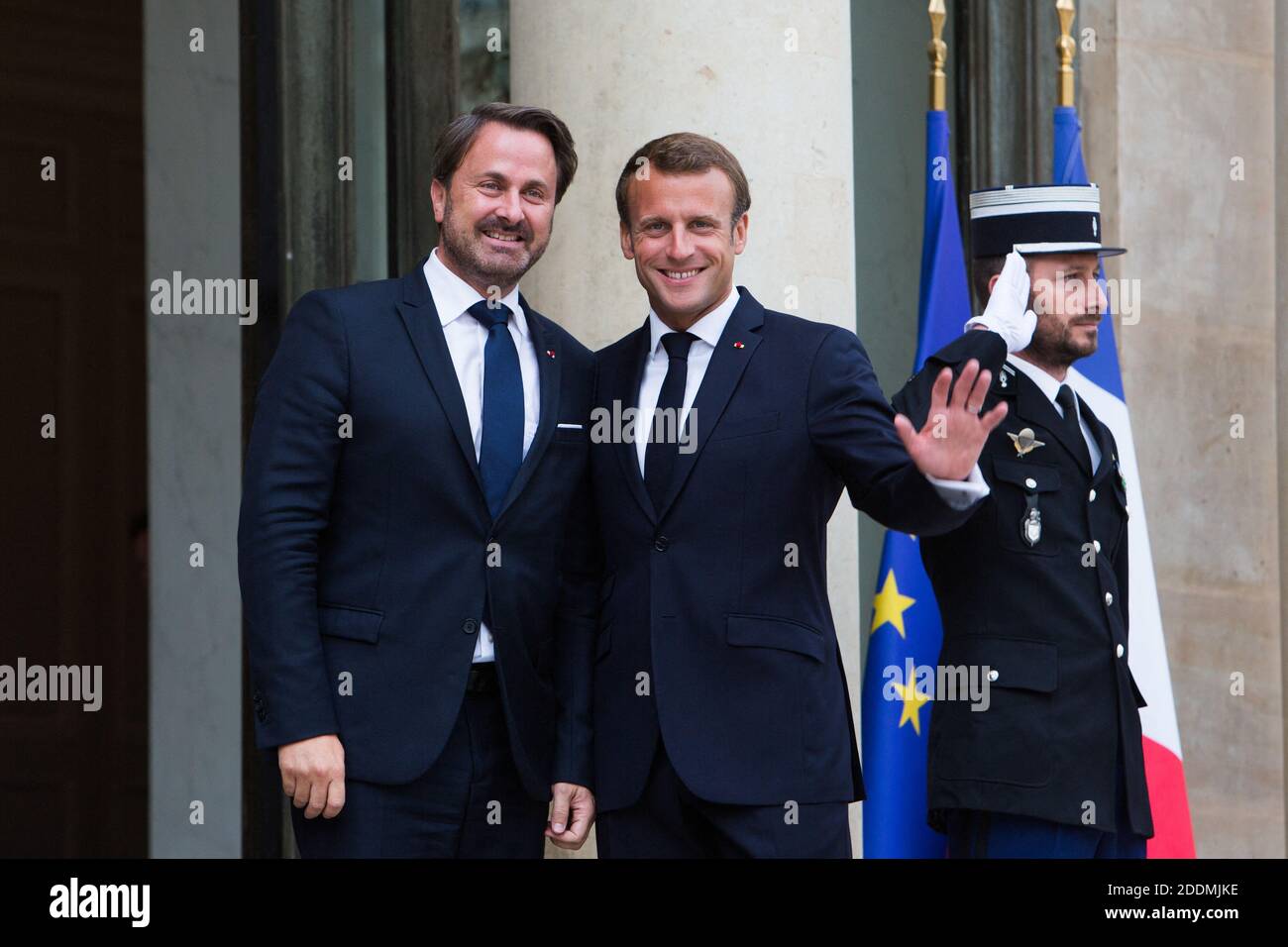 French President Emmanuel Macron welcomes Luxembourg's Prime Minister ...