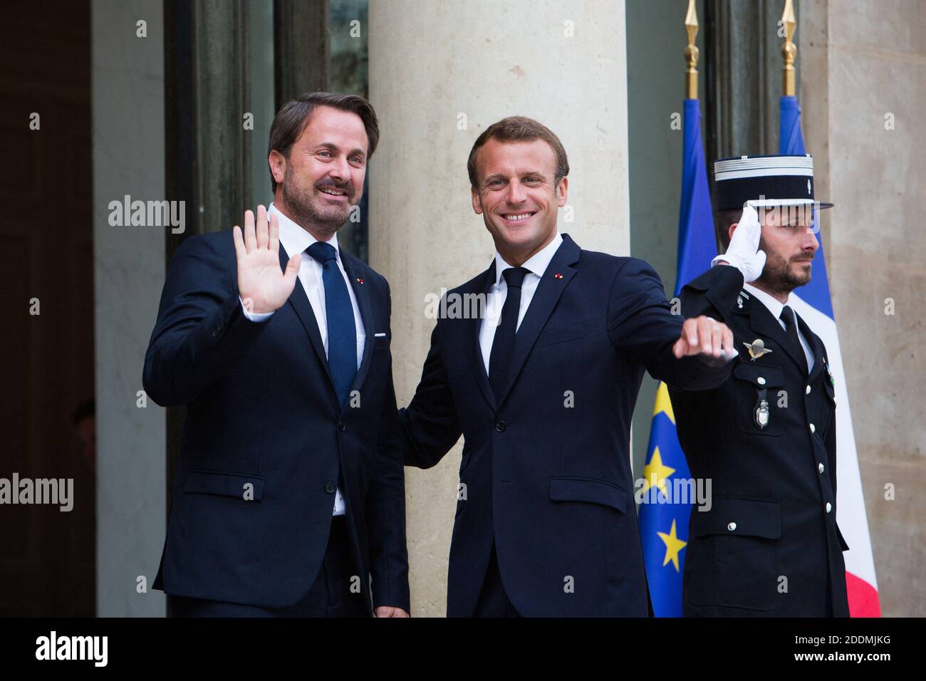 French President Emmanuel Macron welcomes Luxembourg's Prime Minister ...
