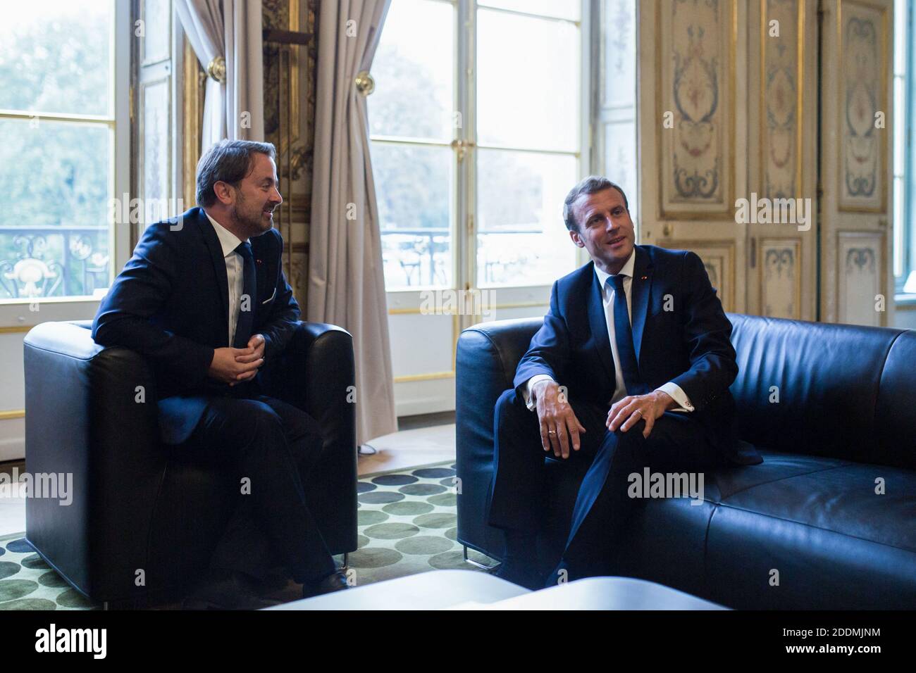 French President Emmanuel Macron meets Luxembourg's Prime Minister ...