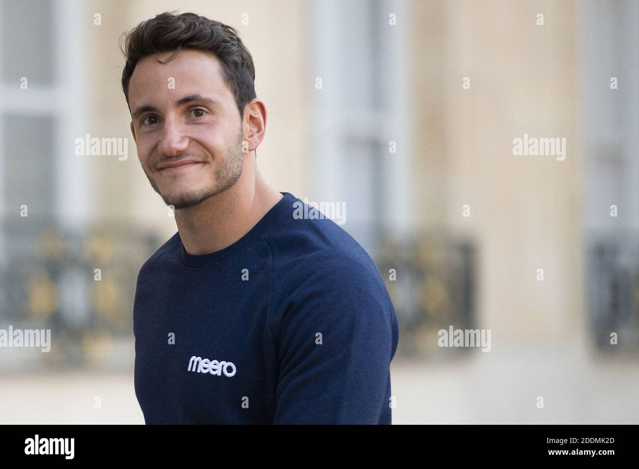 Founder of CEO of Meero Thomas Rebaud arrives on September 17, 2019 at ...