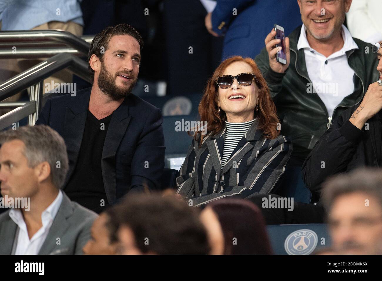 Isabelle Huppert and her son Lorenzo Chammah attend the UEFA Champions ...