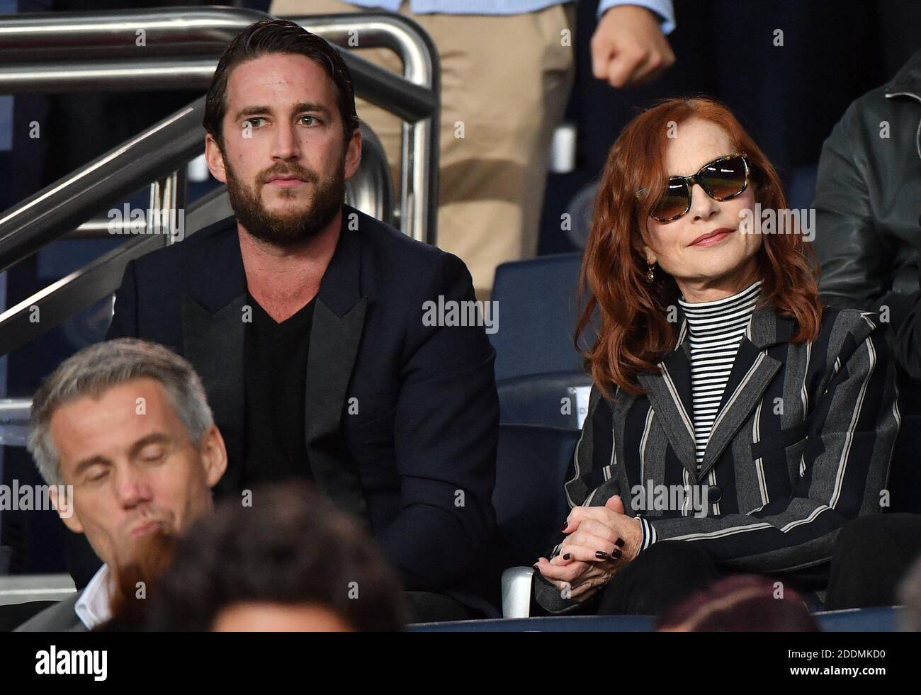 Actress Isabelle Huppert and son Lorenzo Chammah watching from the ...