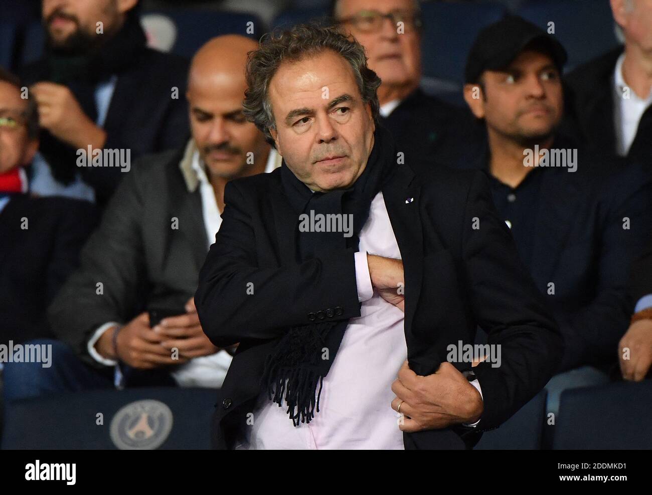 Luc Chatel watching from the stands the Champions League Paris Saint ...