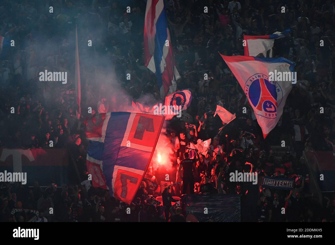 PSG’s fans during the UEFA Champions League Paris Saint-Germain v Real ...