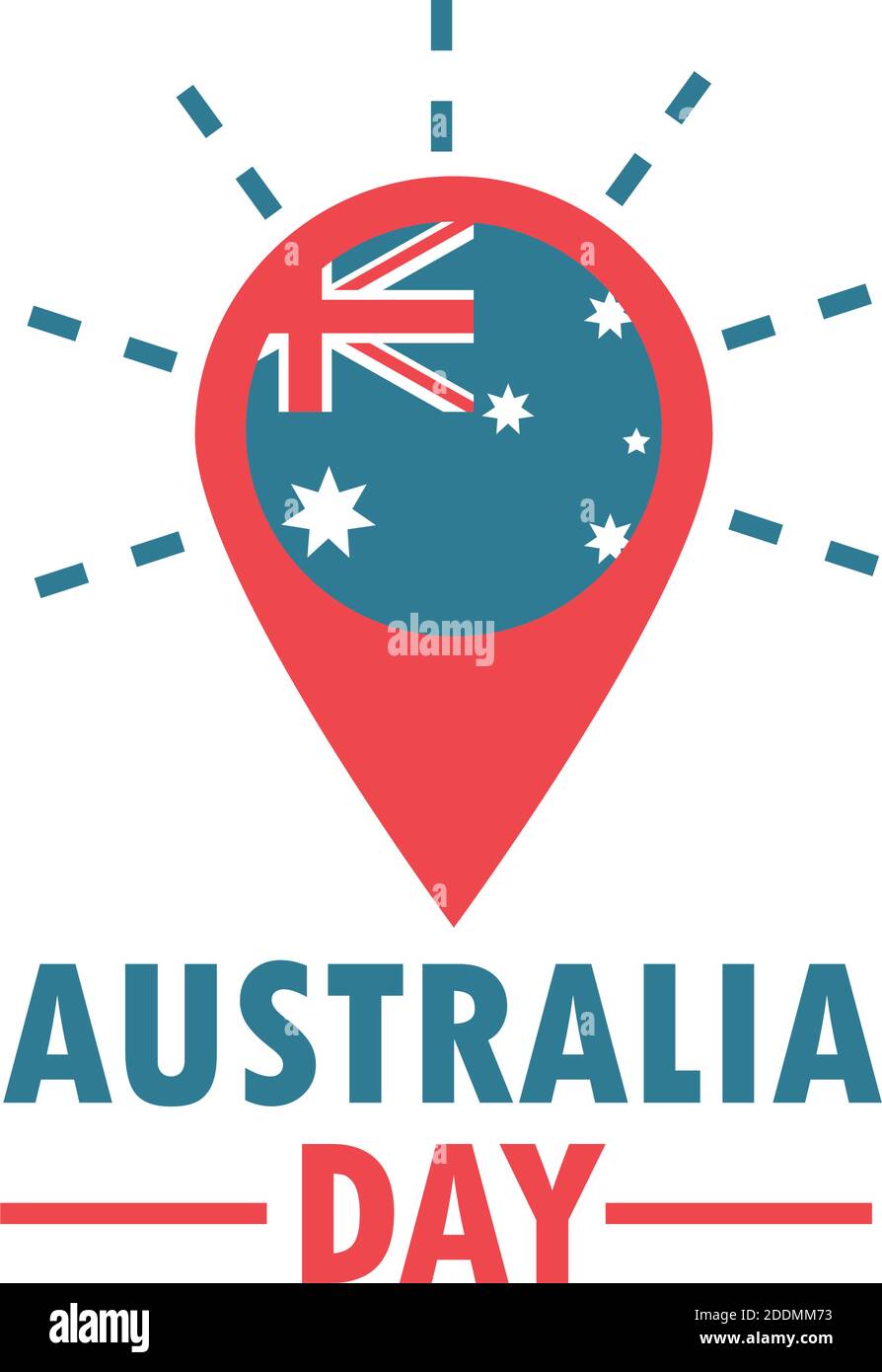 australia day, location pointer with flag vector illustration Stock ...