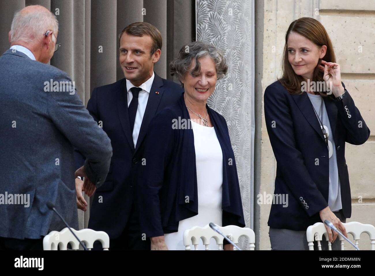 French President Emmanuel Macron inaugurates the Commission on "the ...