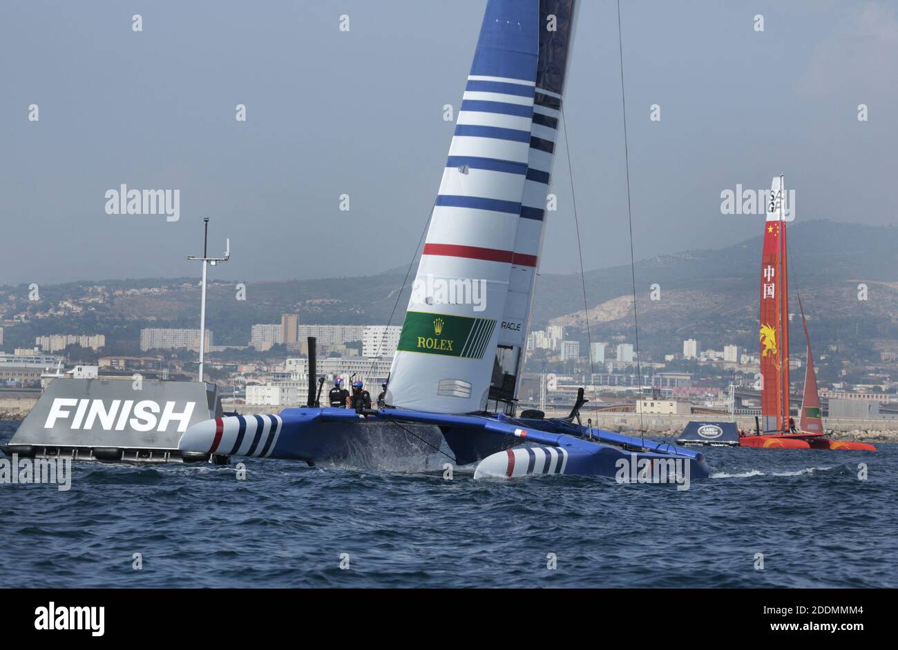 The SailGP F50 catamaran in racing during SailGP final in Marseille ...