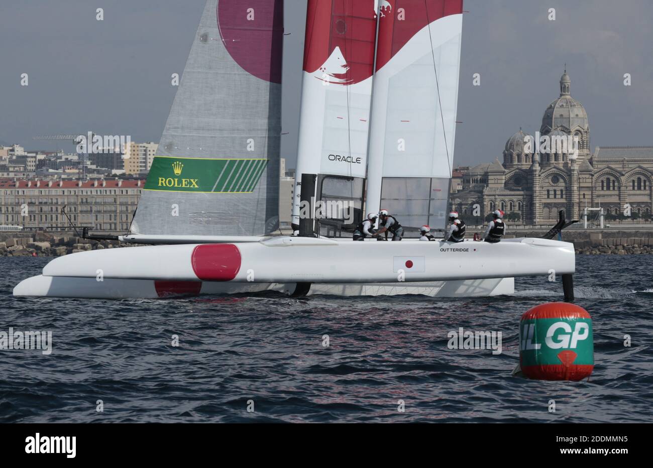 The SailGP F50 catamaran in racing during SailGP final in Marseille ...