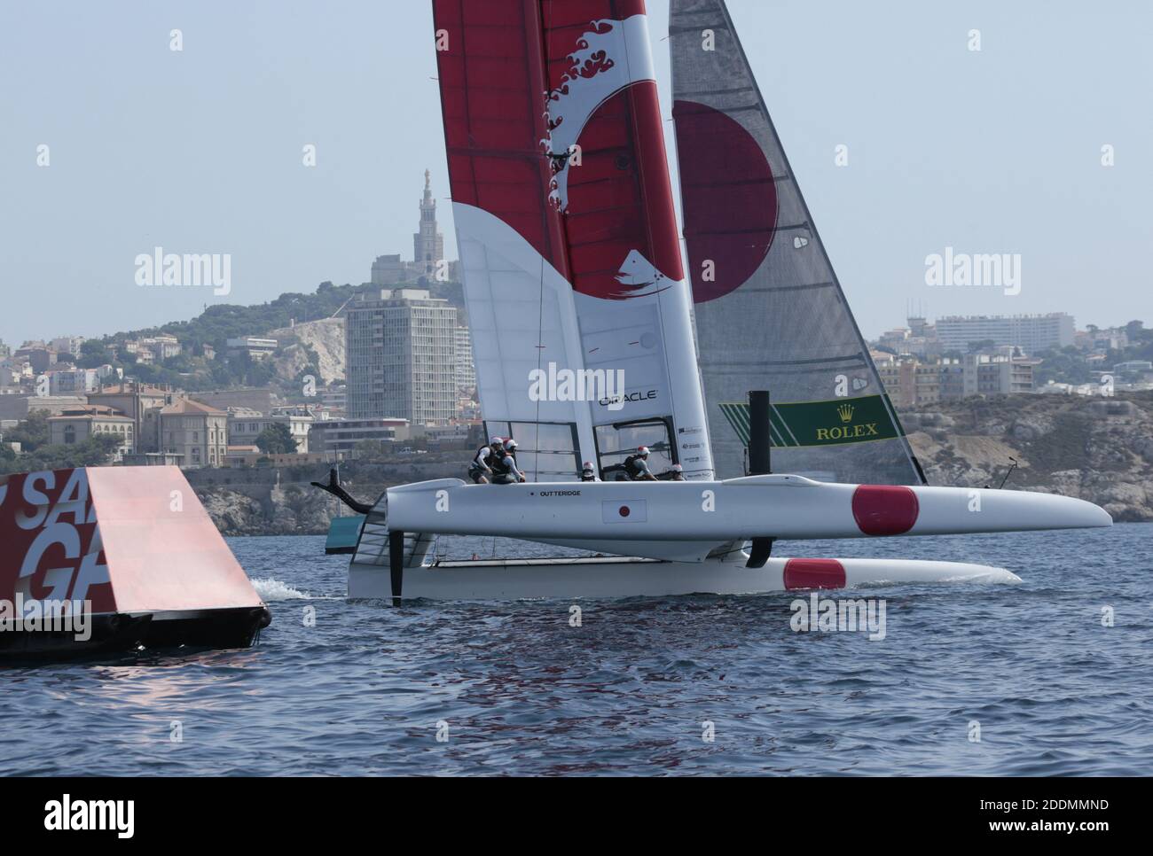 The SailGP F50 catamaran in racing during SailGP final in Marseille ...
