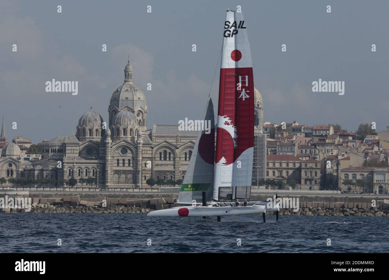 The SailGP F50 catamaran in racing during SailGP final in Marseille ...