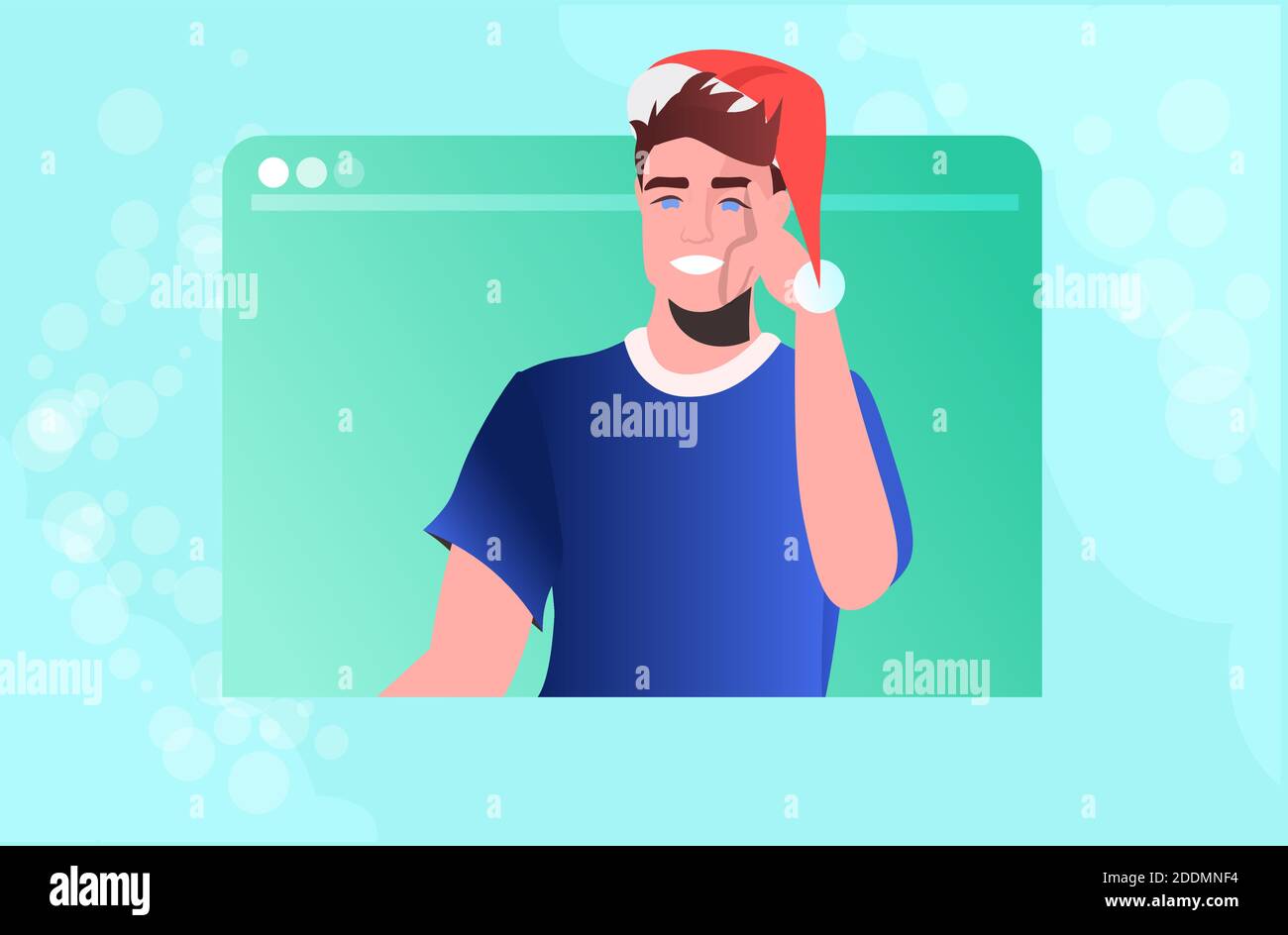 Young guy santa hat Stock Vector Images - Alamy