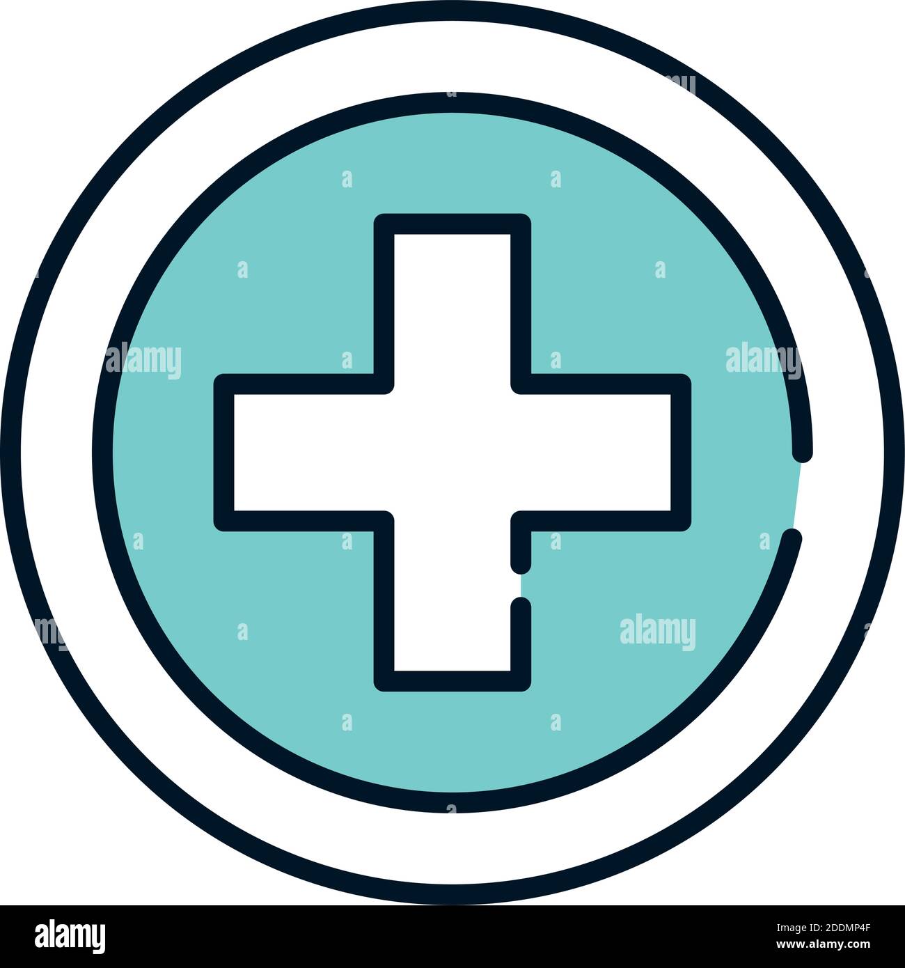 health medical cross service vector illustration line and fill Stock ...